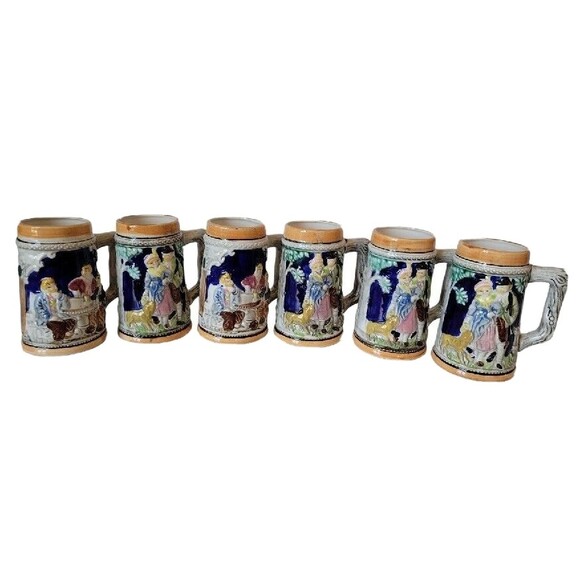 Japan | Other | Vintage Set 6 Japanese Beer Mug Steins Japan Antiques ...
